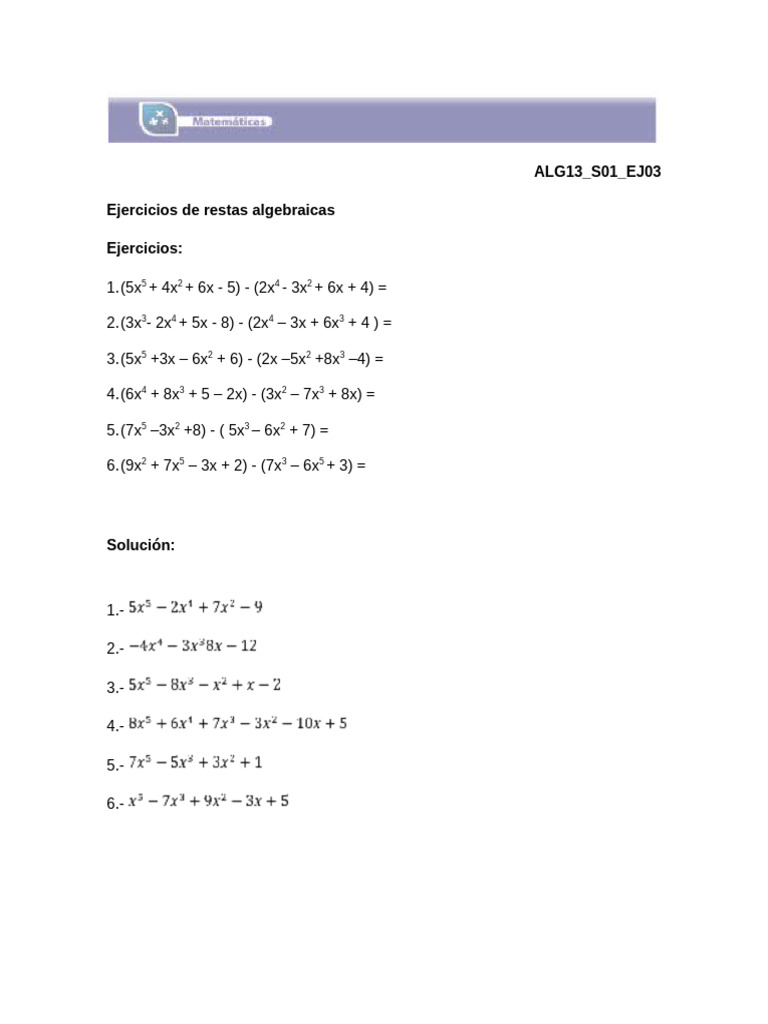 Alg13 S01 Ej03 | PDF