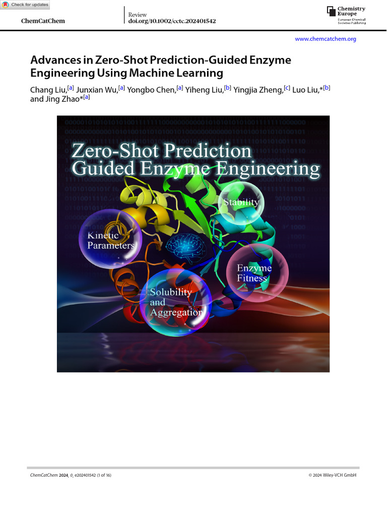 ChemCatChem - 2024 - Liu - Advances in Zero‐Shot Prediction‐Guided Enzyme Engineering Using ...