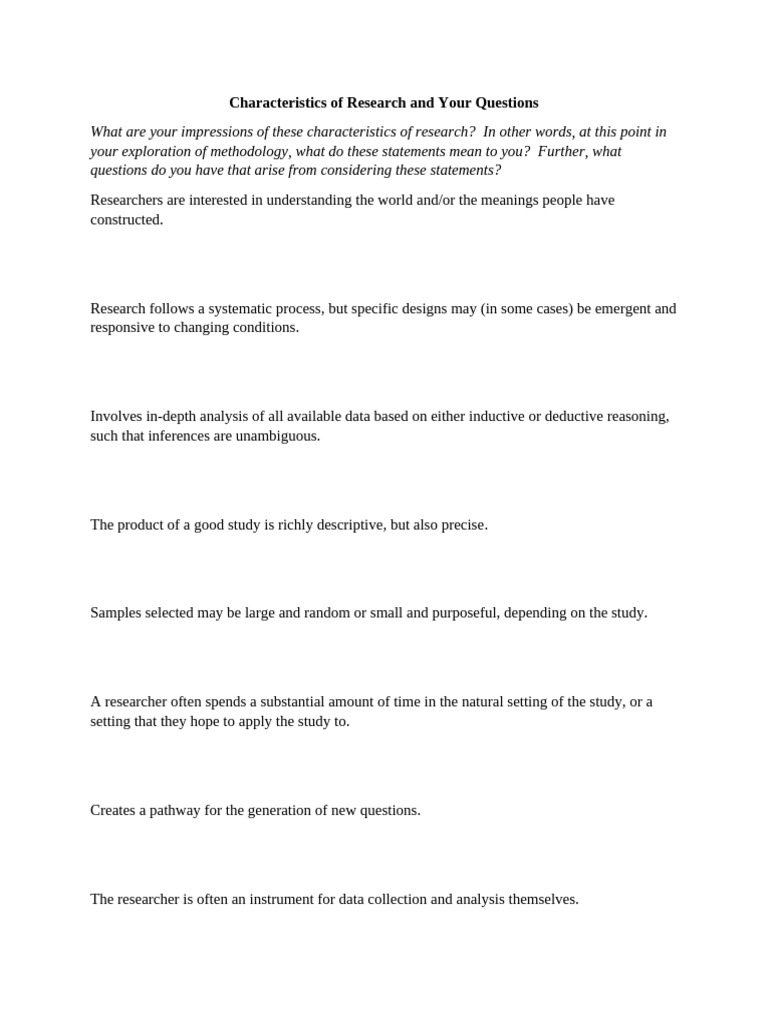 Characteristics of Research Discussion | PDF