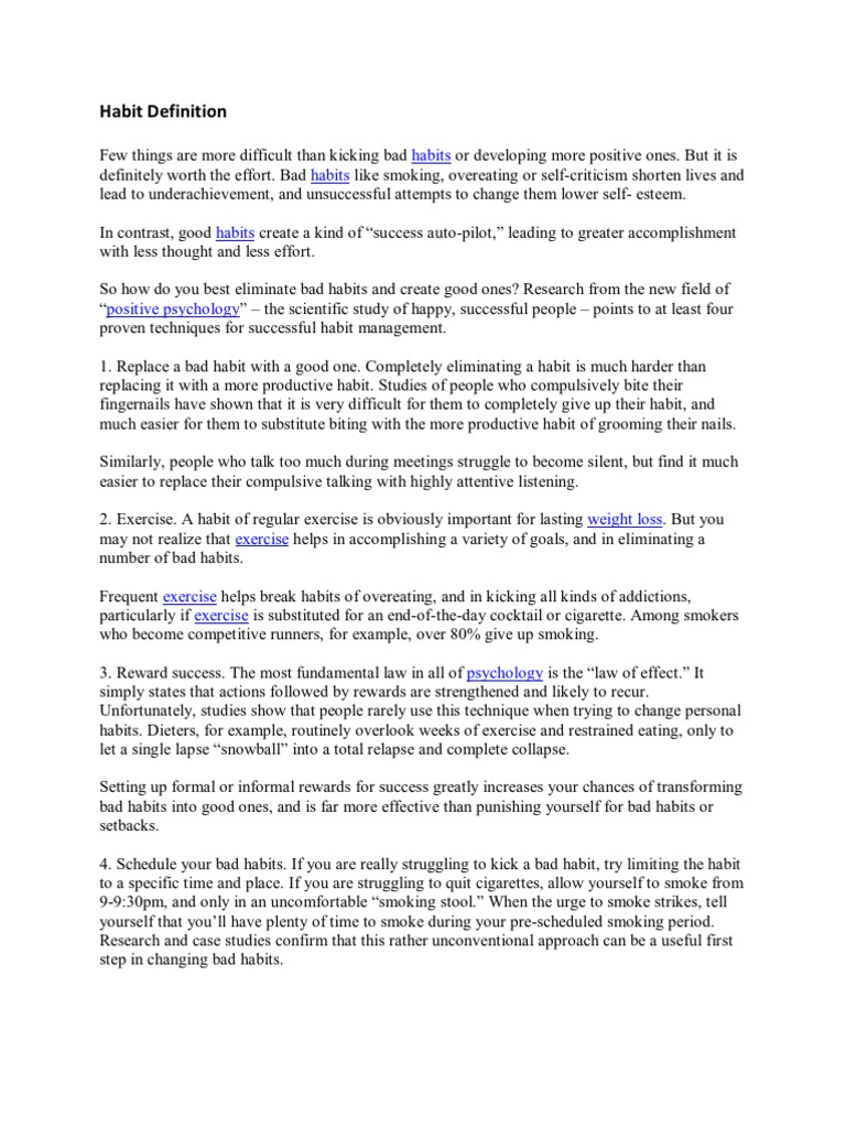 Habit Definition | Habits | Metaphysics Of Mind