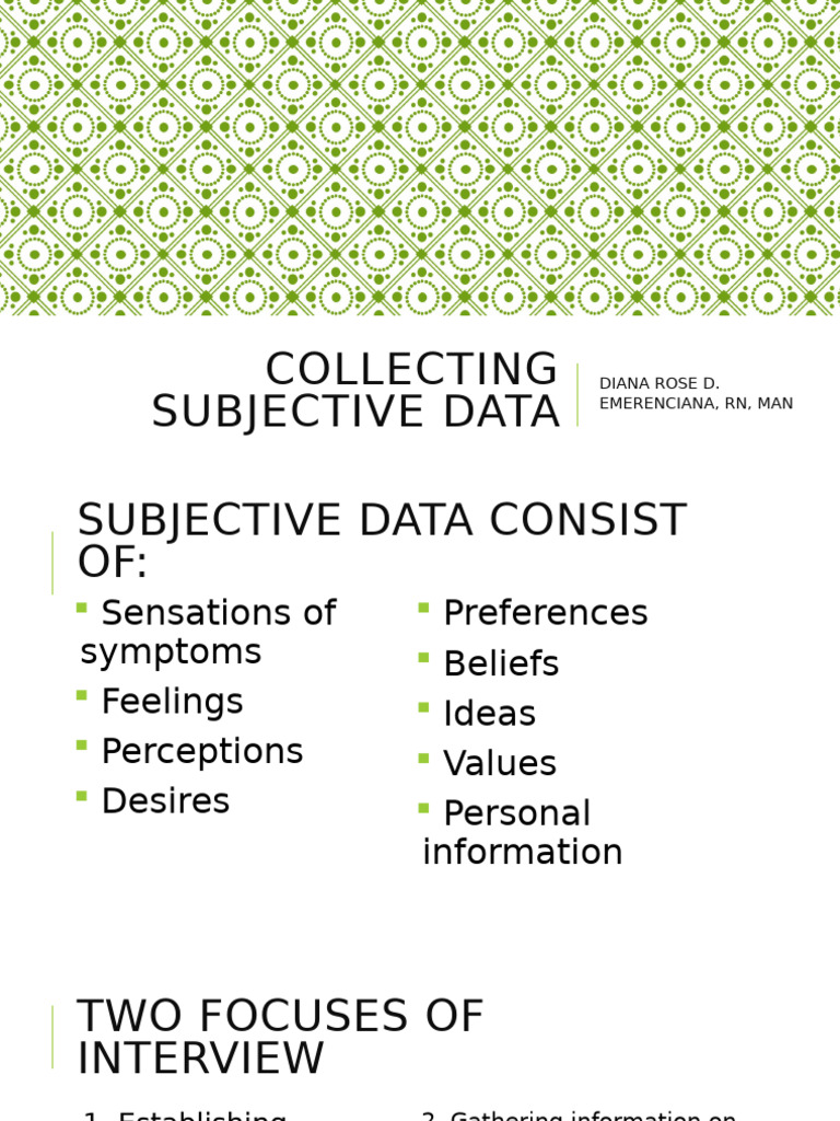 Effective Techniques for Collecting Subjective Data | PDF | Nonverbal ...