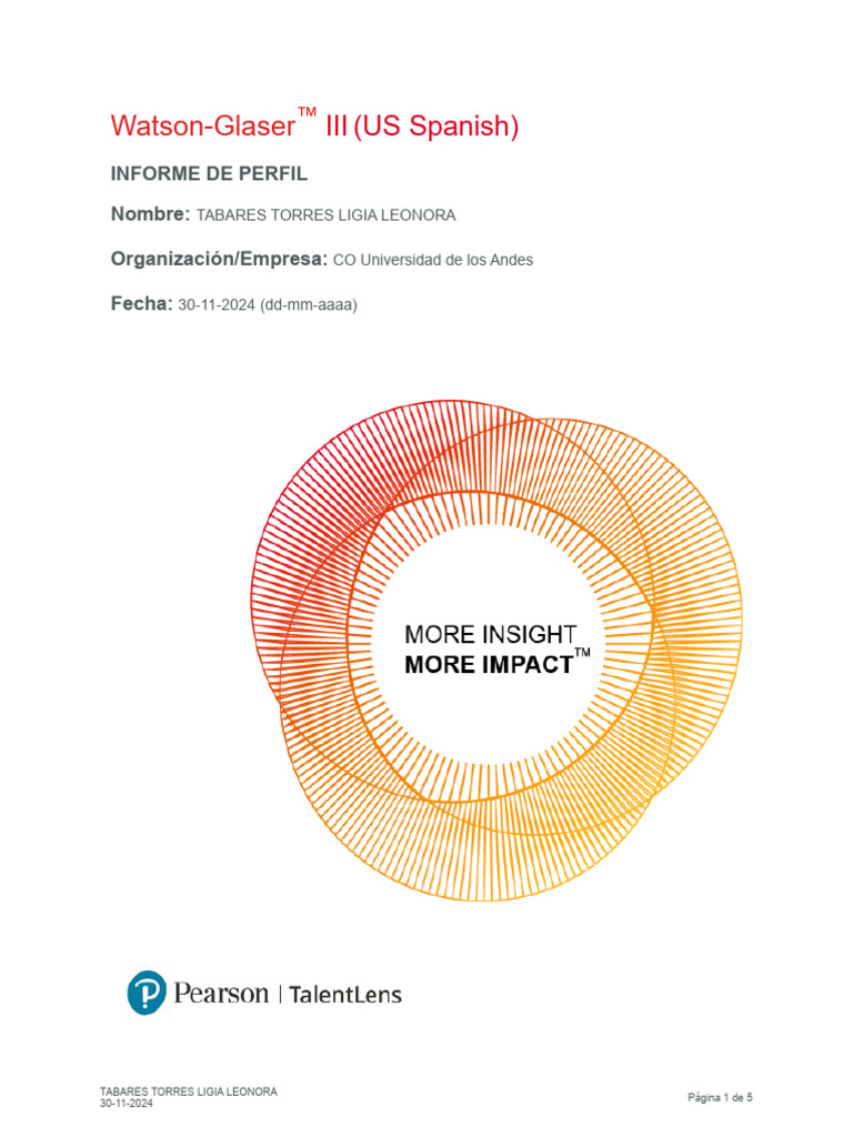 Informe de Resultados Watson-Glaser III | PDF | Pensamiento crítico ...
