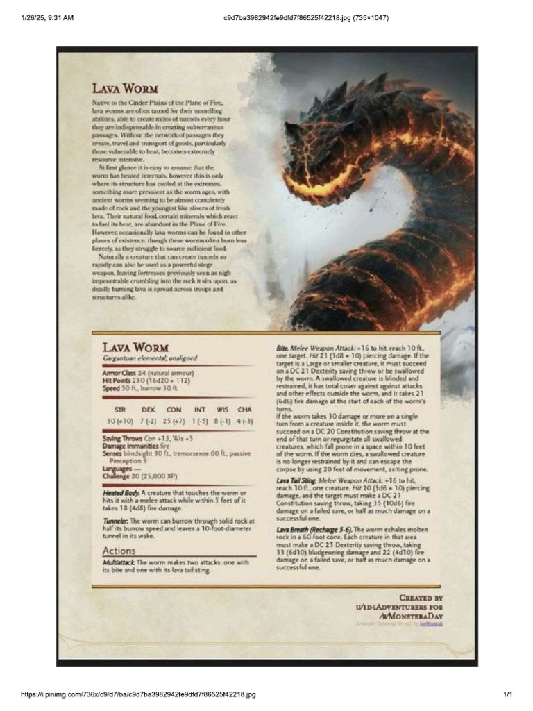 Lava Worm | PDF