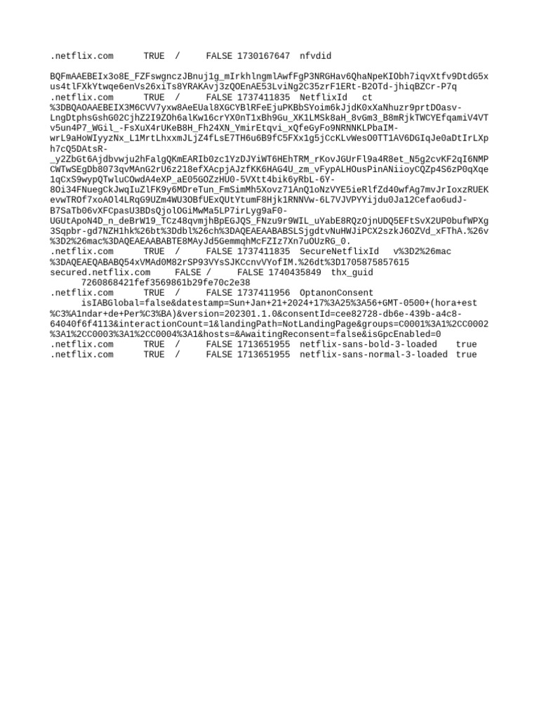 Netflix Cookie Data Details | PDF