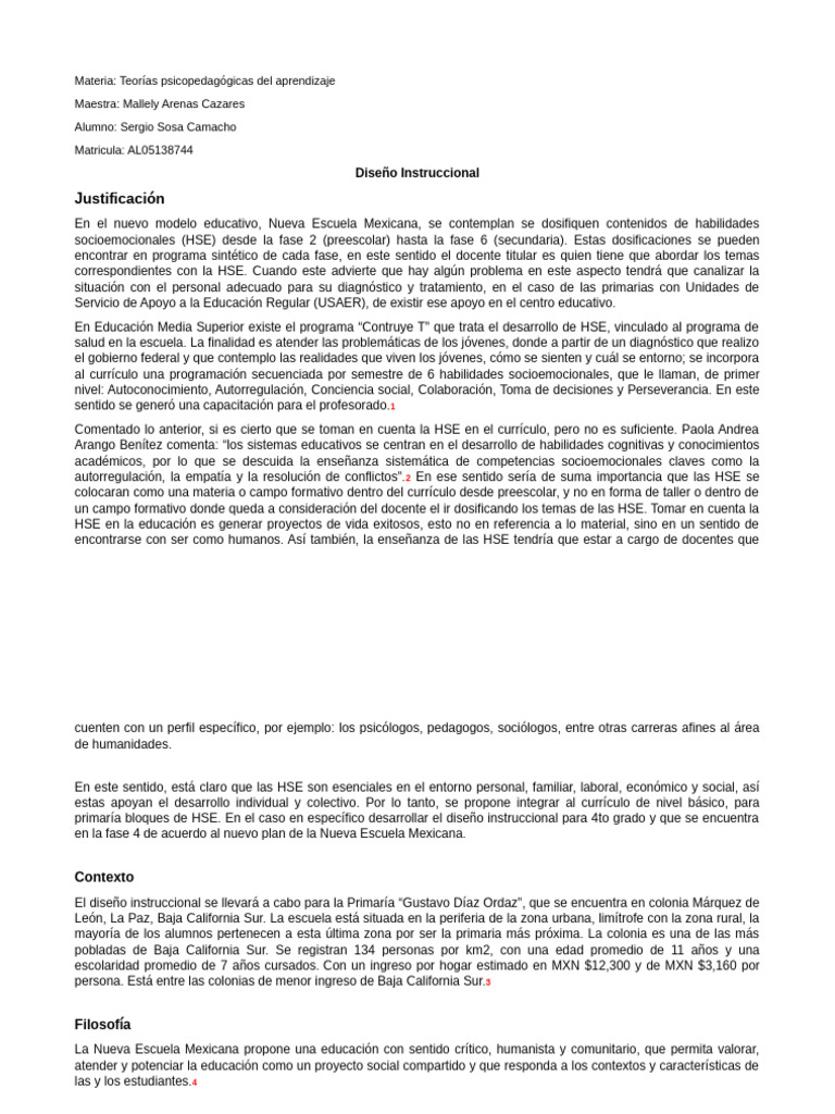 1 Actividad Diseño Instrucional | PDF | Sicología | Psicología Educacional