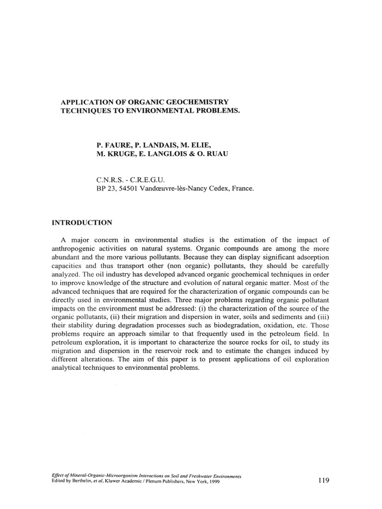Application of Organic Geochemistry | PDF | Gas Chromatography–Mass ...