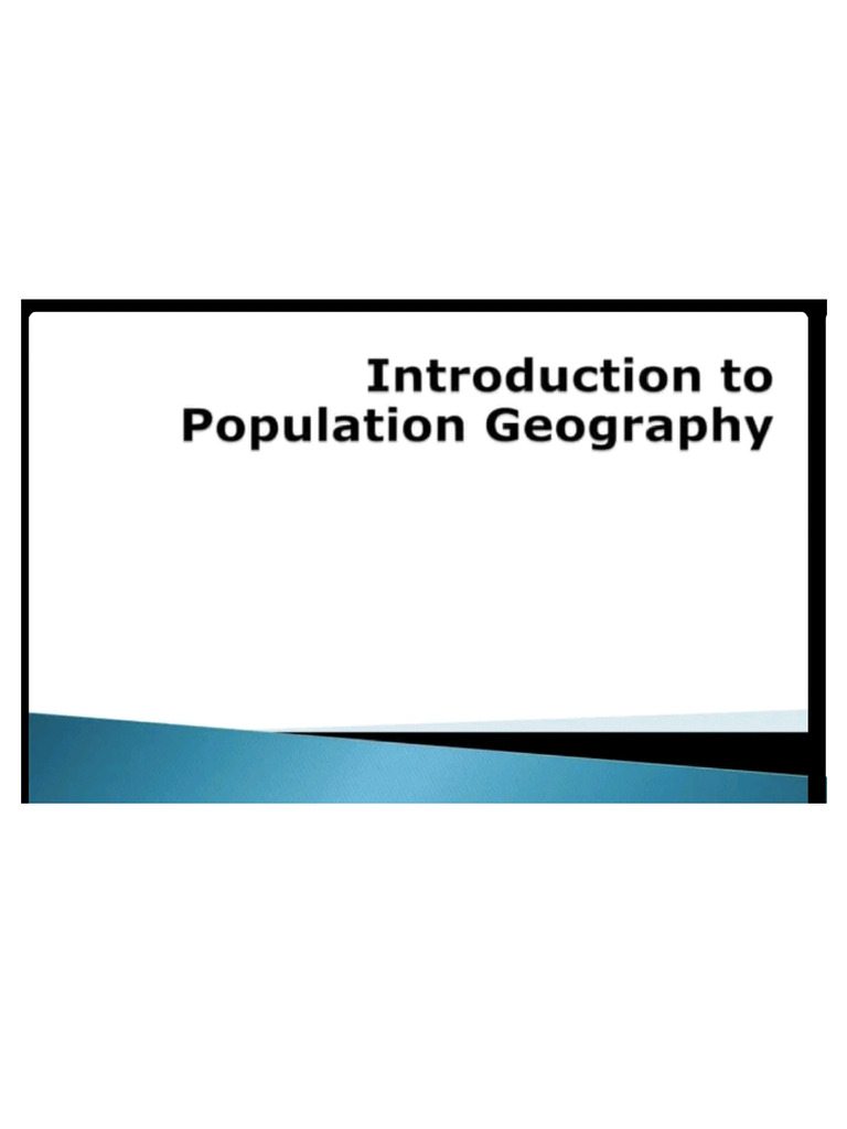 Population Geography | PDF