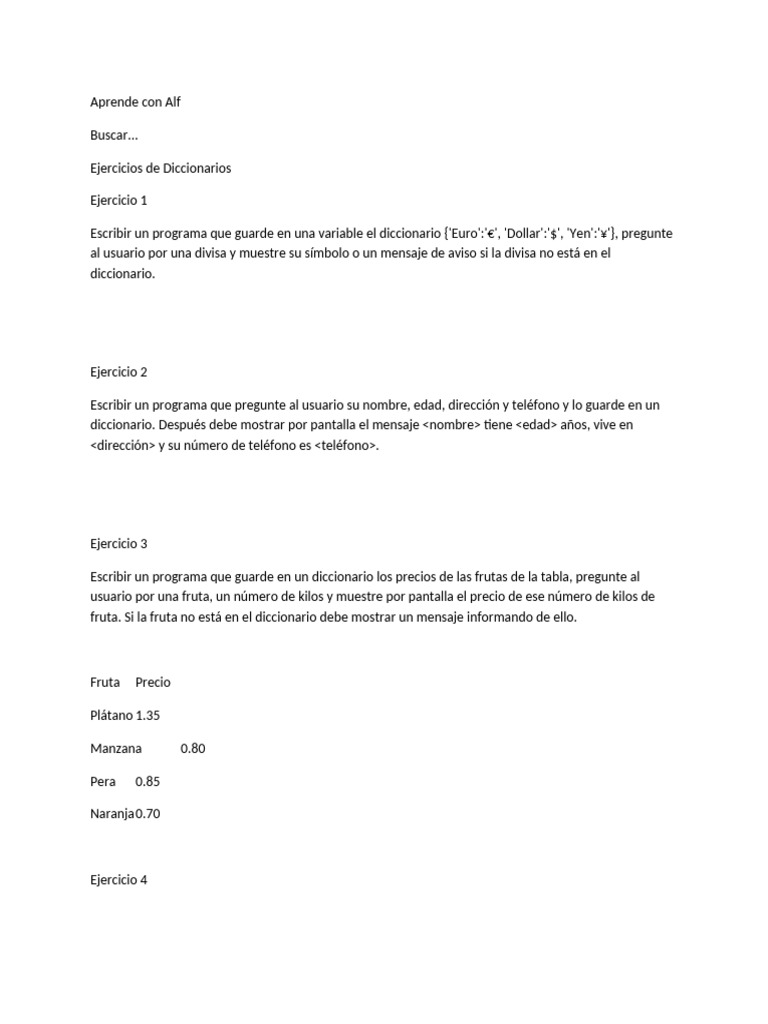 Aprende Con Alf1112-WPS Office | PDF | Python (lenguaje de programación) | Diccionario