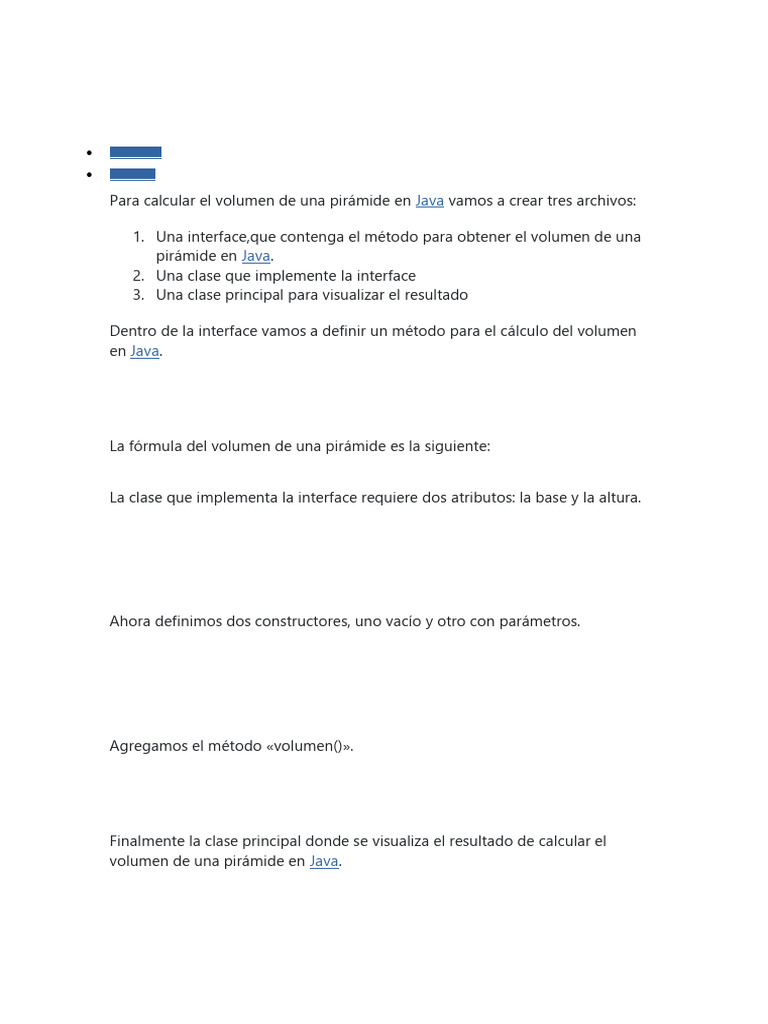 Volumen de Pirámide en Java | PDF