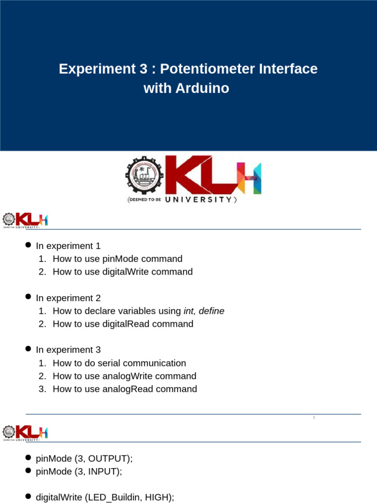 Arduino Potentiometer Guide | PDF