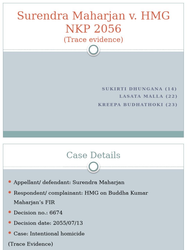 Homicide Case: Surendra Maharjan | PDF | Acquittal | Confession (Law)