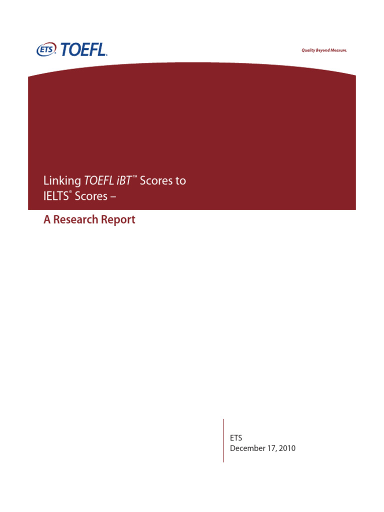 Open Linking TOEFL Ibt Scores To Ielts Scores 3 | PDF | Test Of English ...