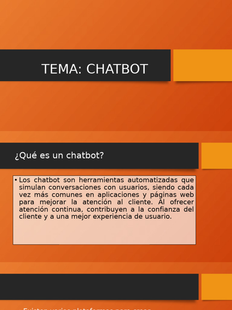 Presentación de Chatbot | PDF | Internet Bot | Software de la aplicacion