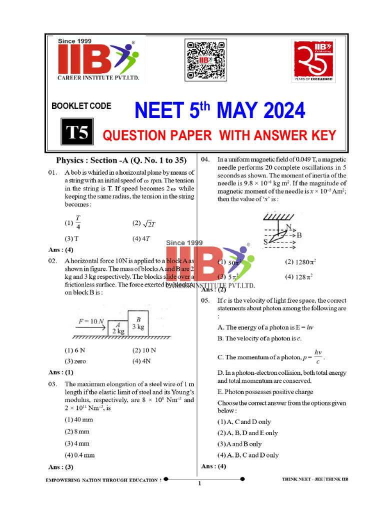 NEET-2024-Final-Answer-Key-T5 | PDF