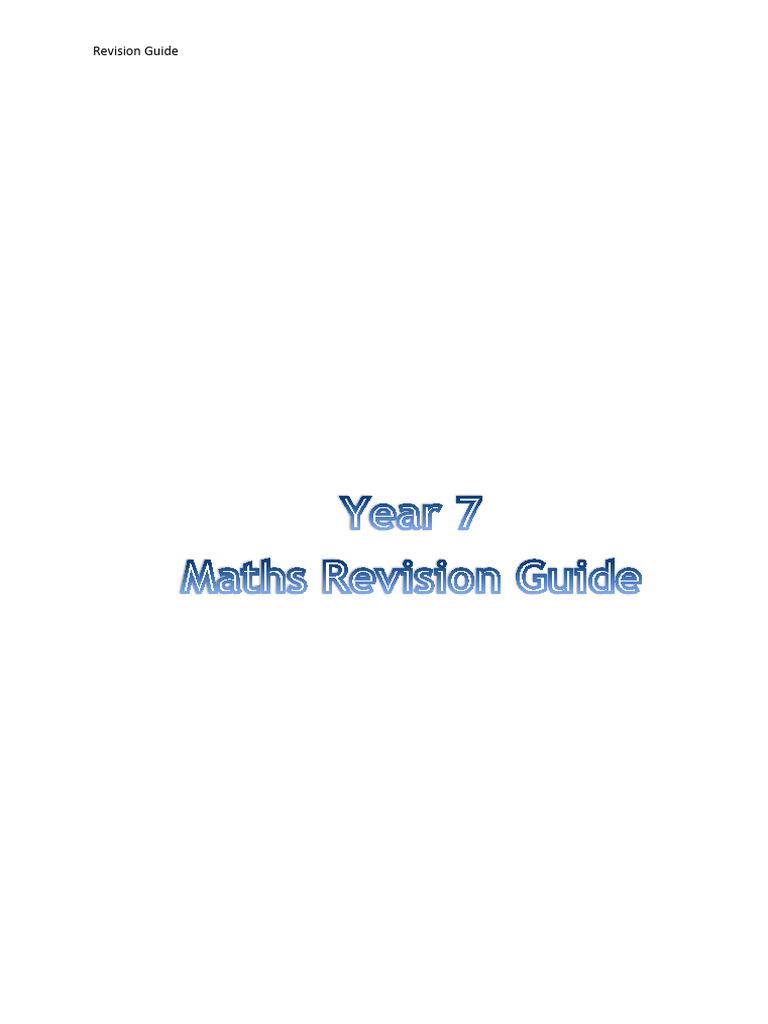 Maths Revision Guide Yr7 | PDF | Area | Odds