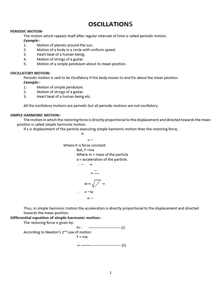 Understanding Oscillatory Motion and SHM | PDF | Waves | Oscillation