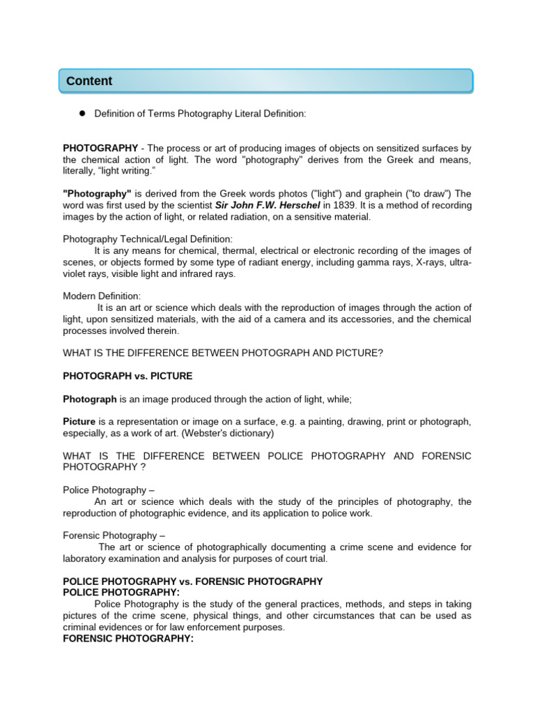 Photography: Definitions and Applications | PDF | Macro Photography | Light