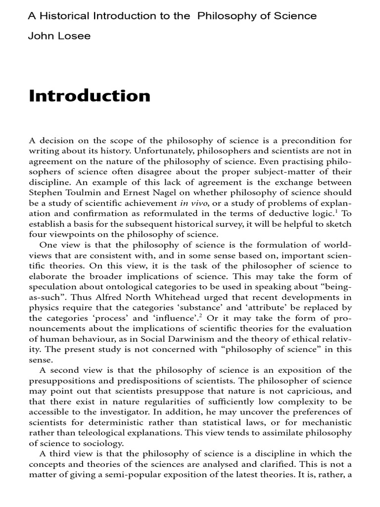 Historical Intro To Phil of SC - John Losee - Introduction | PDF ...