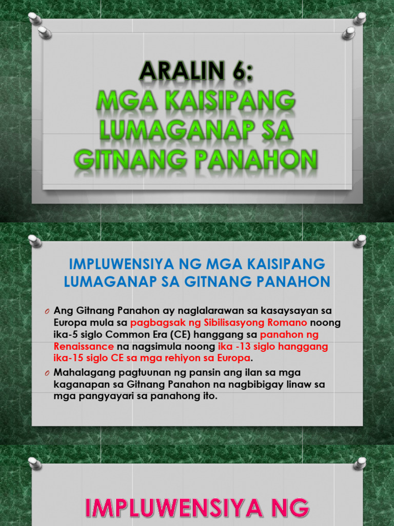 AP 8 q2 l6 Mga Kaisipang Lumaganap Sa Gitnang Panahon | PDF