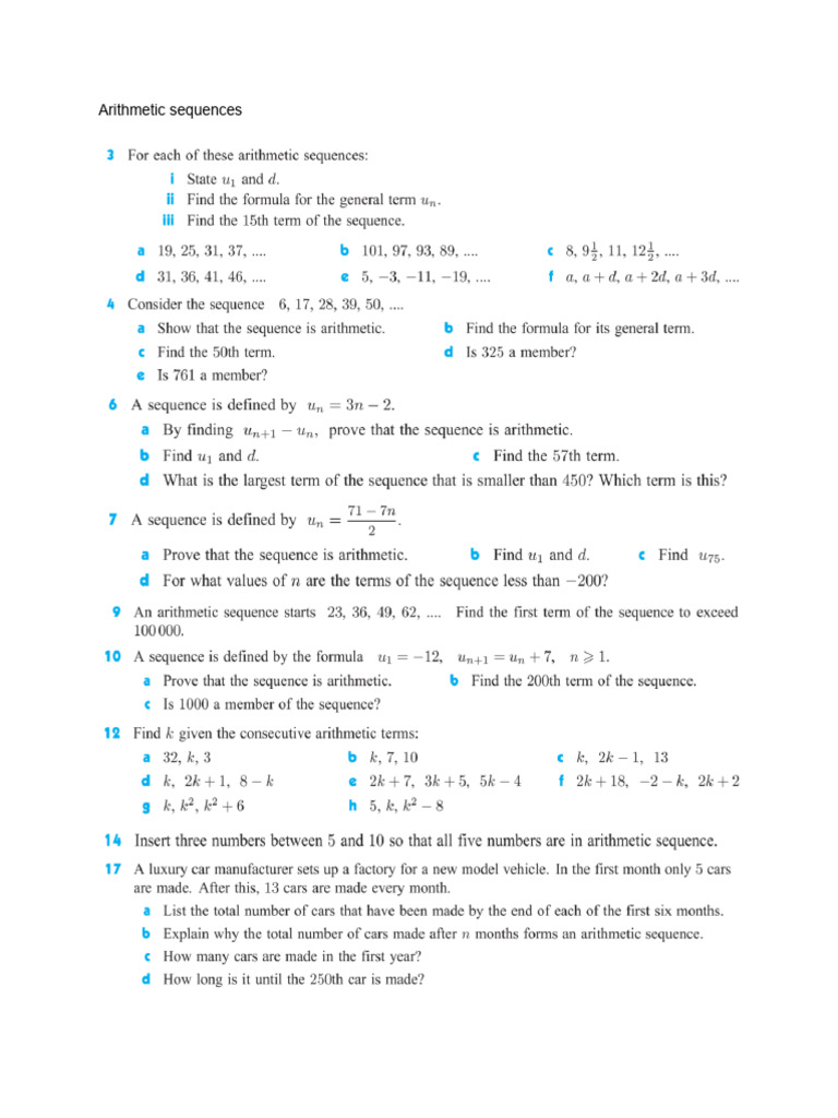 Arithmetic Sequences | PDF