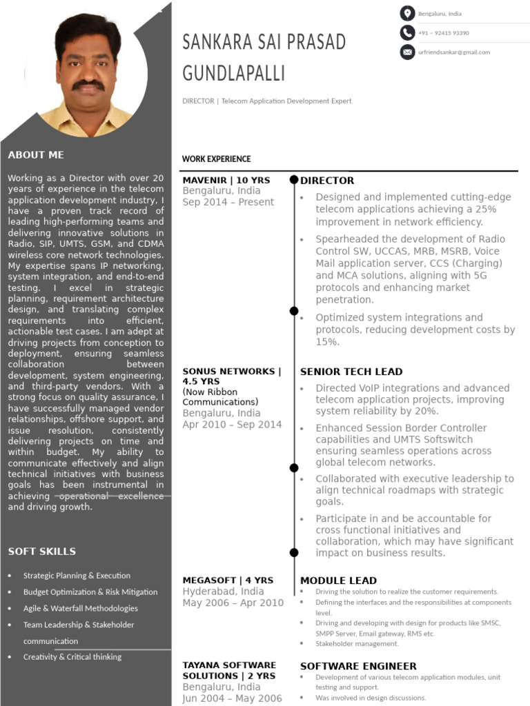 SANKARA GUNDLAPALLI - Telecom v1 | PDF | Cloud Computing | Agile Software Development