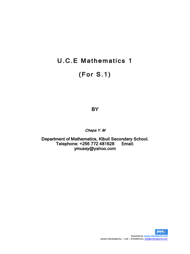 New - UCE Math Book 1 | PDF | Cartesian Coordinate System | Numbers