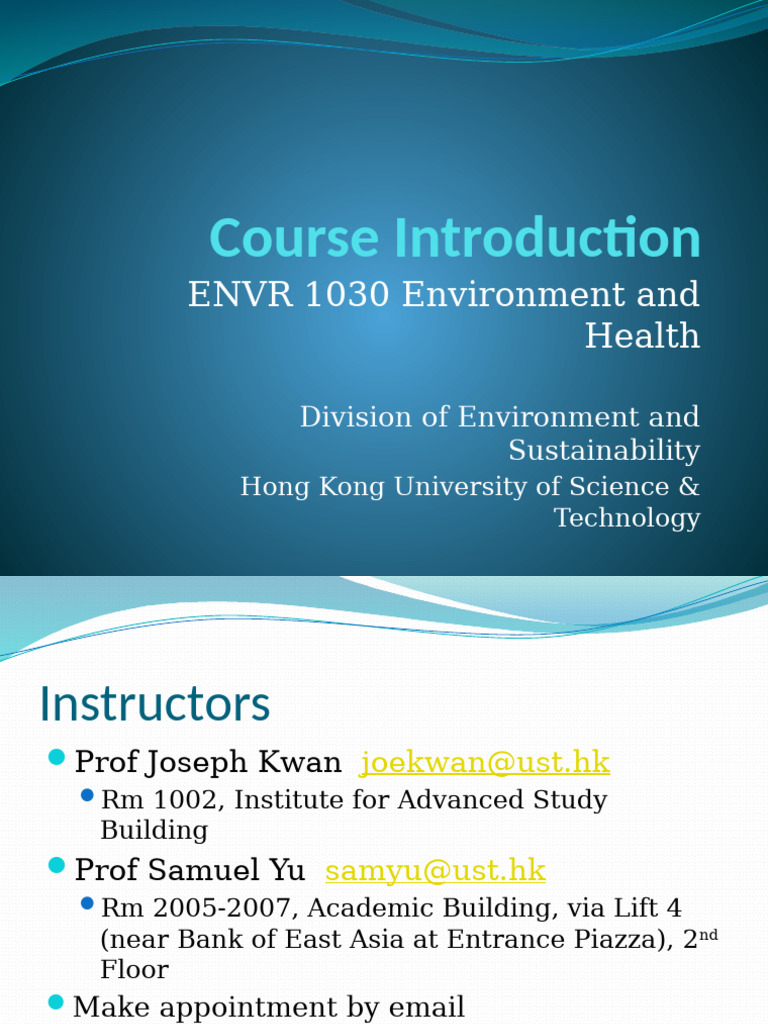 ENVR 1030 Course Intro 2022 | PDF