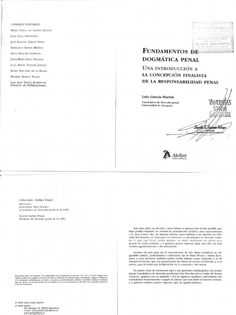 Gracia Martin - Fundamentos de Dogmática Penal - 2006 | PDF | Castigos | Derecho penal