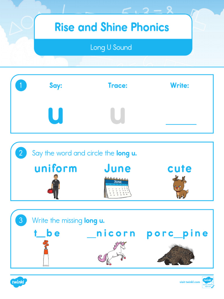 Long U Sound Phonics Activities | PDF | Pedagogy | Phonics
