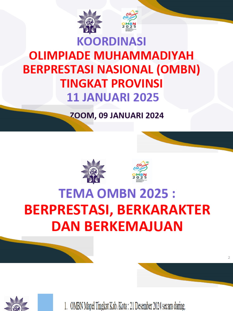 Koordinasi OMBN Provinsi 2025 (9.1.25) | PDF