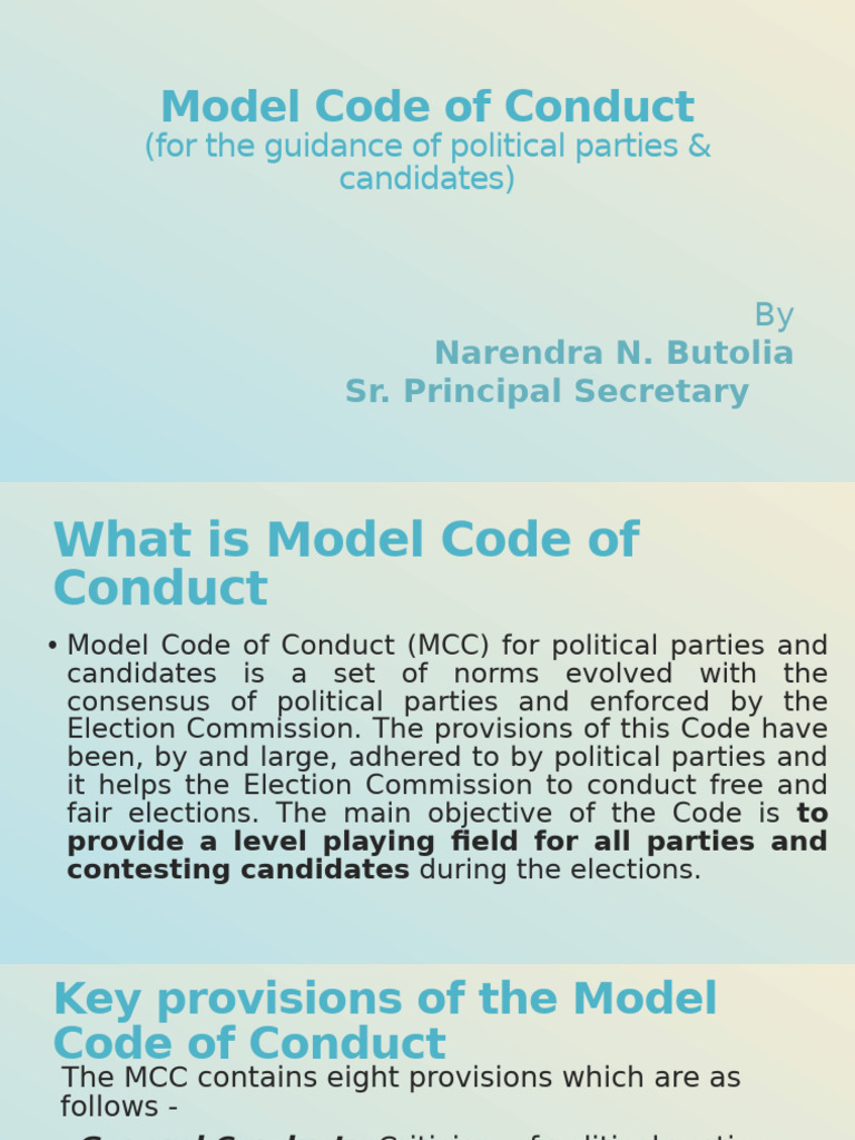 MCC PPT For CEO Observer Briefing | PDF | Supreme Court Of India | Government Of India