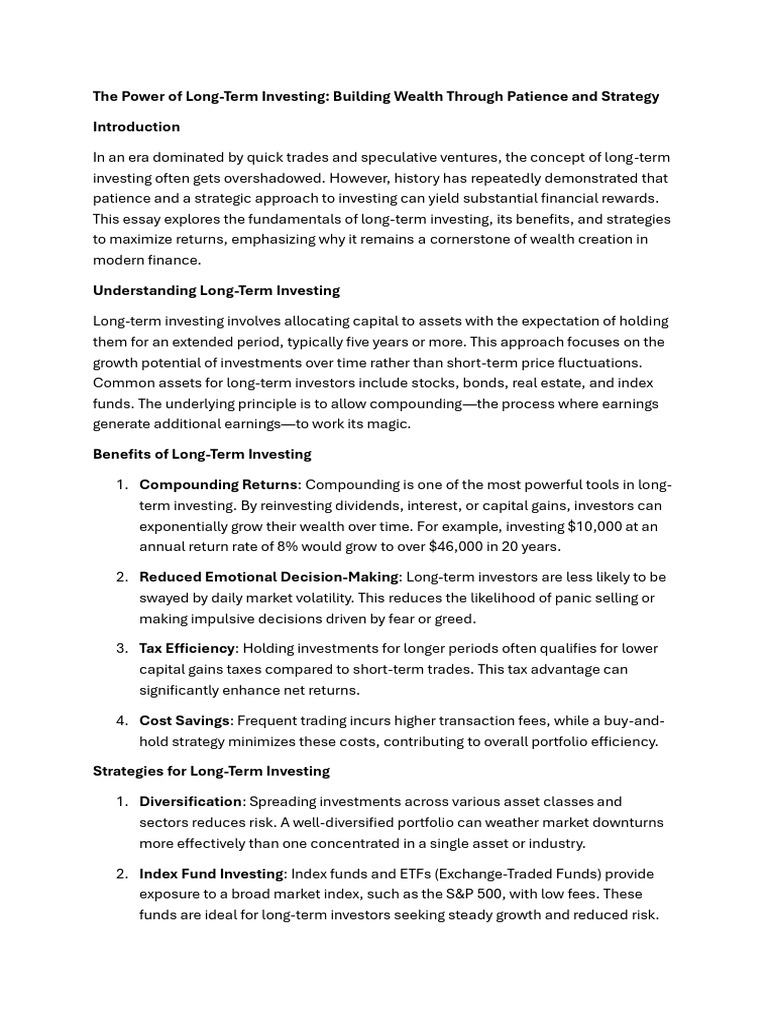 Building Wealth Trugh Patience | PDF | Investing | Capital Gain