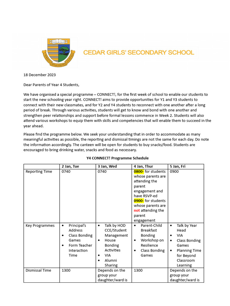 CONNECT! Programme For Year 4 Parents v2 | PDF | Learning | Behavior Modification