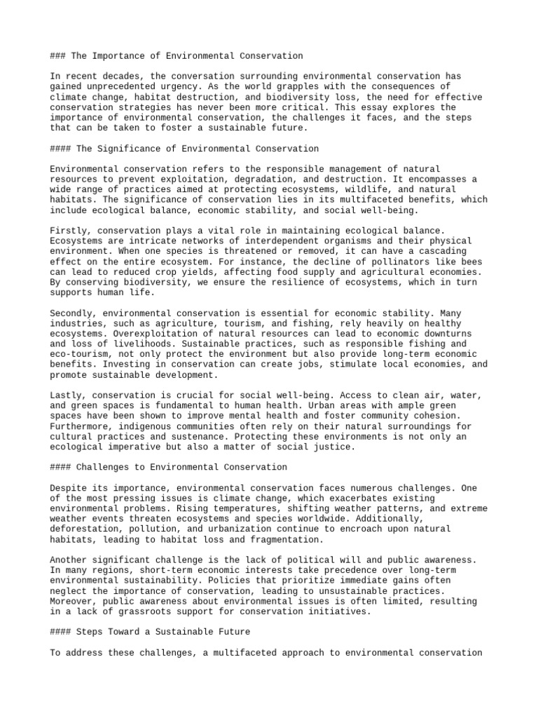 Environmental Conservation | PDF | Conservation Biology | Sustainability