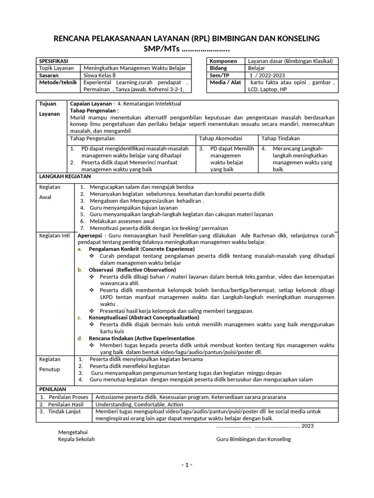 RPL 13 - MENINGKATKAN MANAJEMEN WAKTU BELAJAR | PDF