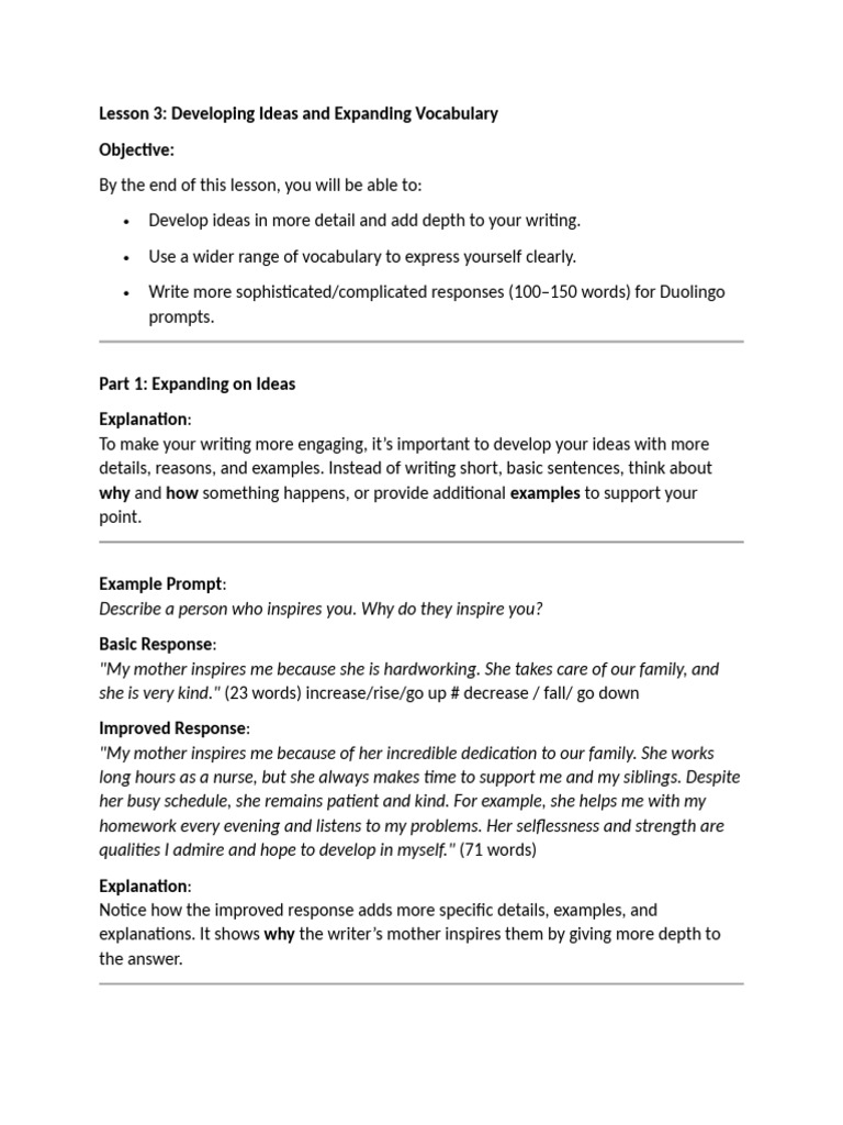 Advanced Writing Skills for Duolingo | PDF | Vocabulary | Meal