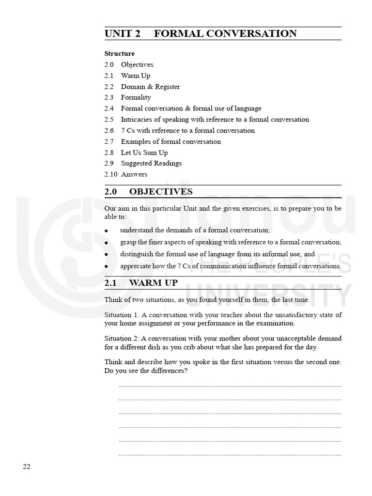 formal conversation | PDF | Conversation | Linguistics