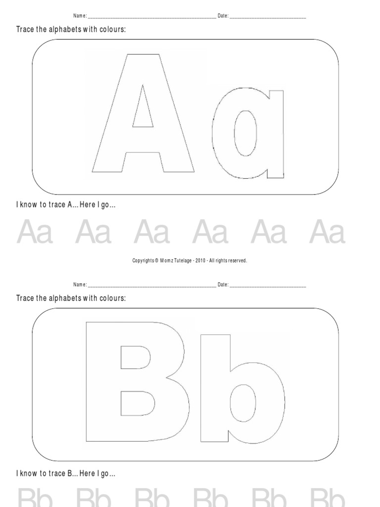 Alphabets With Colours Test