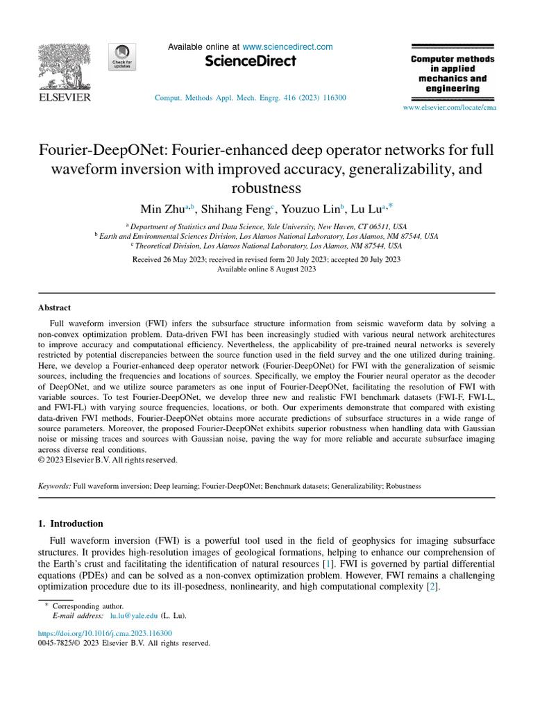 Fourier-DeepONet (Comput. Methods Appl. Mech. Eng.) | PDF | Artificial ...
