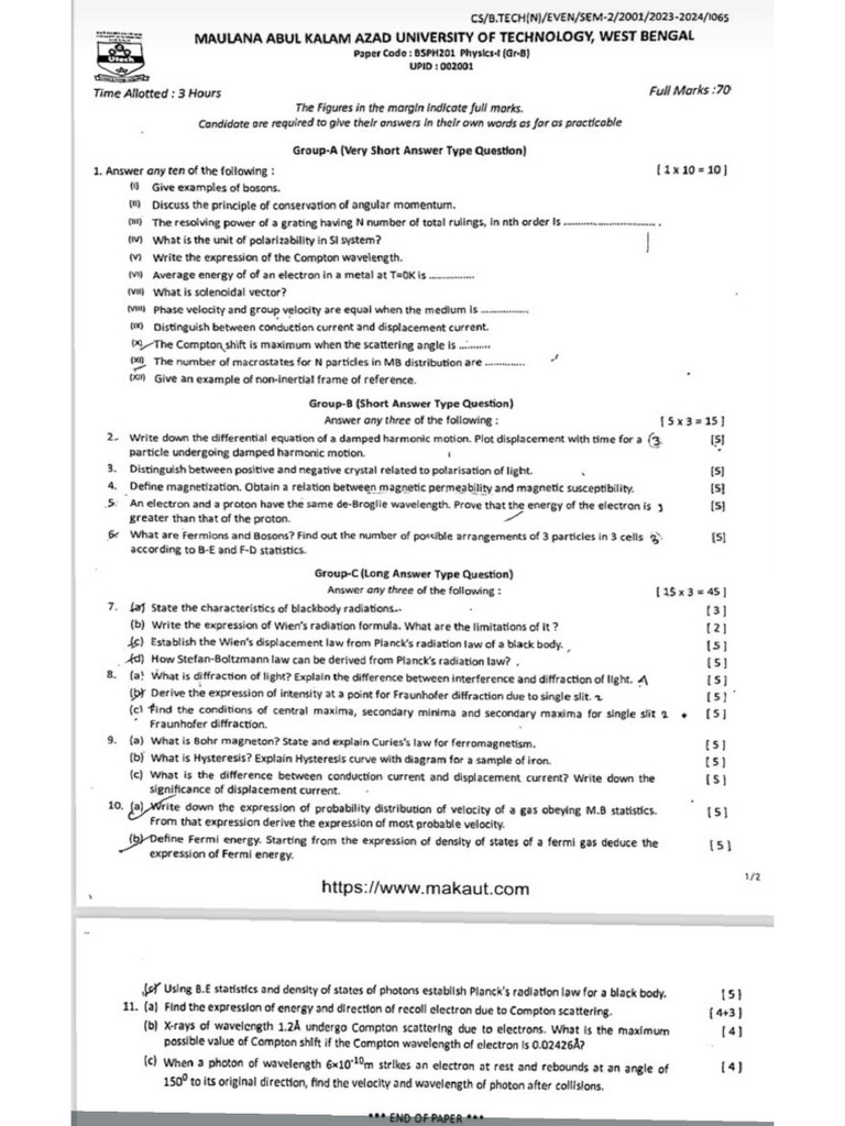 sem 1 and 2 qs papers PYQ | PDF