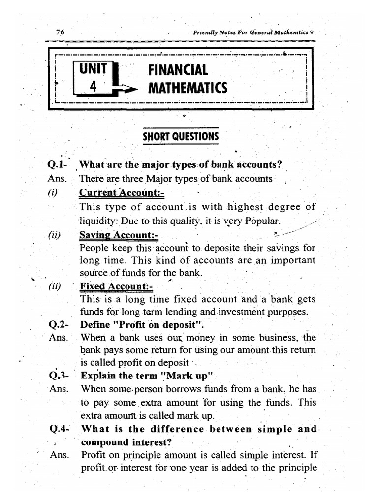 Unit04 Financial Mathematics | PDF
