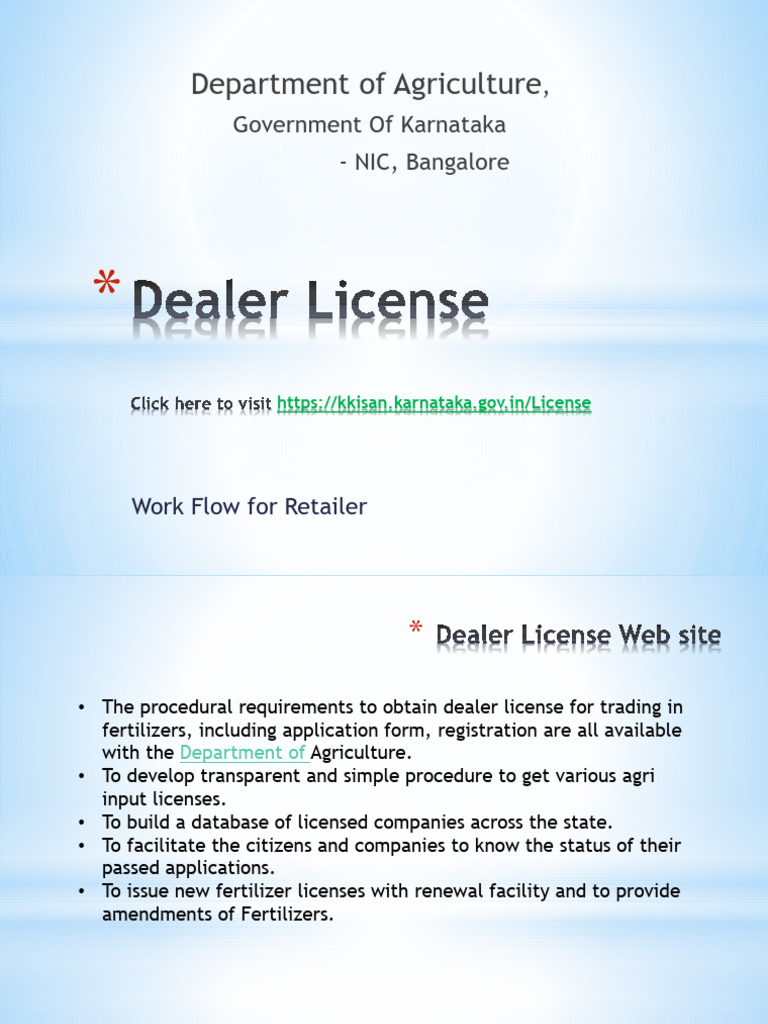 Fertilizer Dealer License Retailer Department | PDF