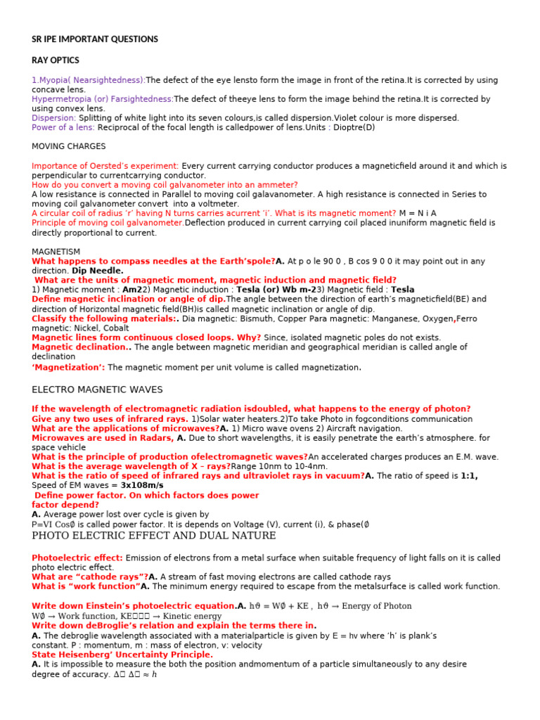 Sr Ipe Question Paper 03 10 2024 Vagdevi Pdf Electromagnetic 2813