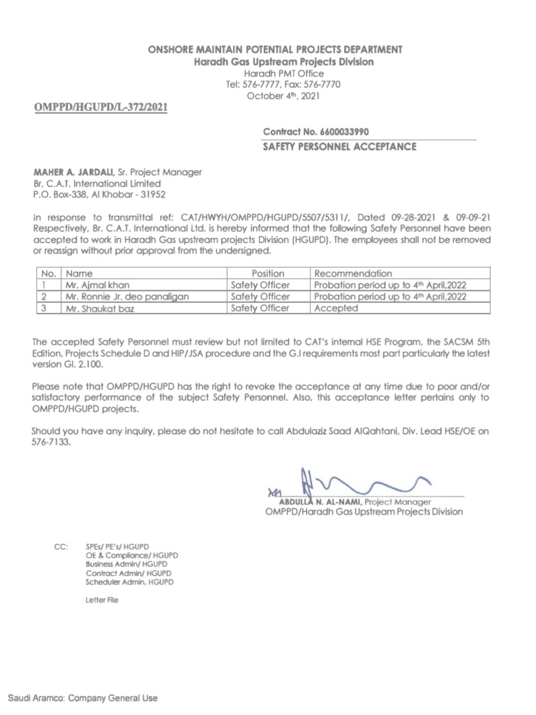 Onshore Maintain Potential Projects Depa | PDF