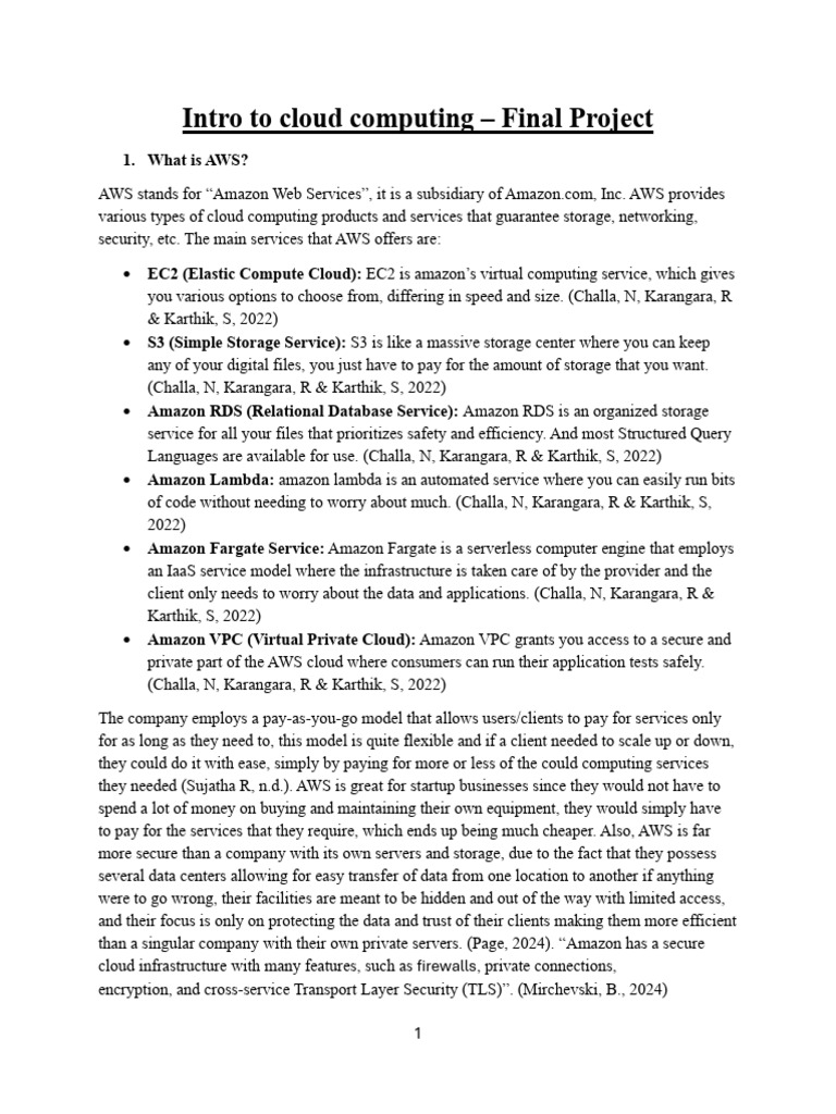 Intro To Cloud Computing - Final Project | PDF | Cloud Computing | Software As A Service