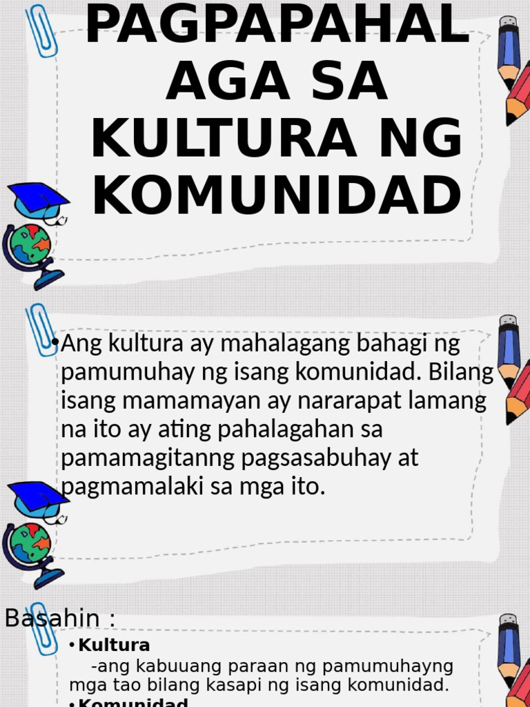 Pagpapahalaga Sa Kultura NG Komunidad | PDF