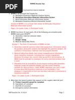 WHMIS 2015 Test Answers Guide | PDF | Toxicity | Safety