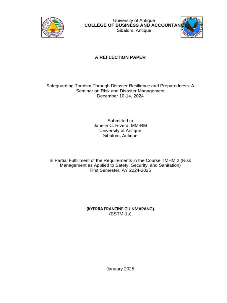 Reflection Paper Cover Page | PDF | Cardiopulmonary Resuscitation ...