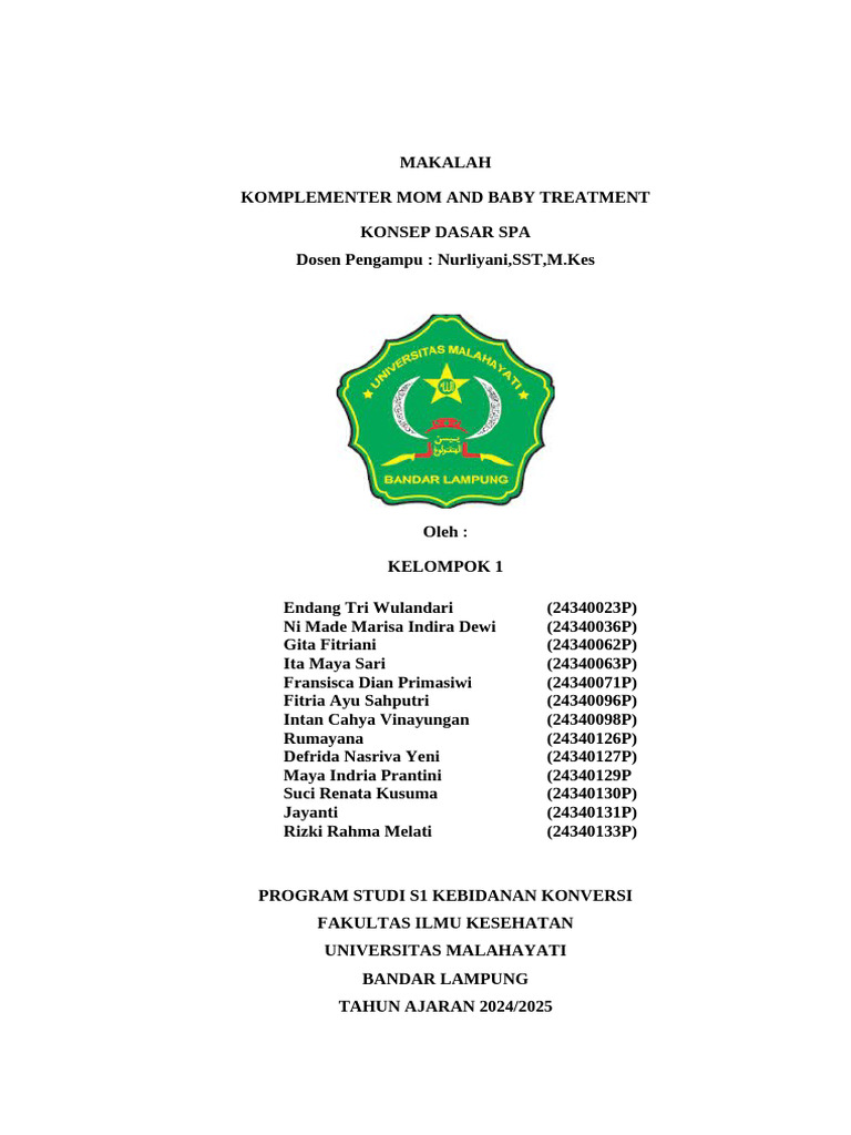 MAKALAH KONSEP DASAR SPA KEL 1 Fix | PDF