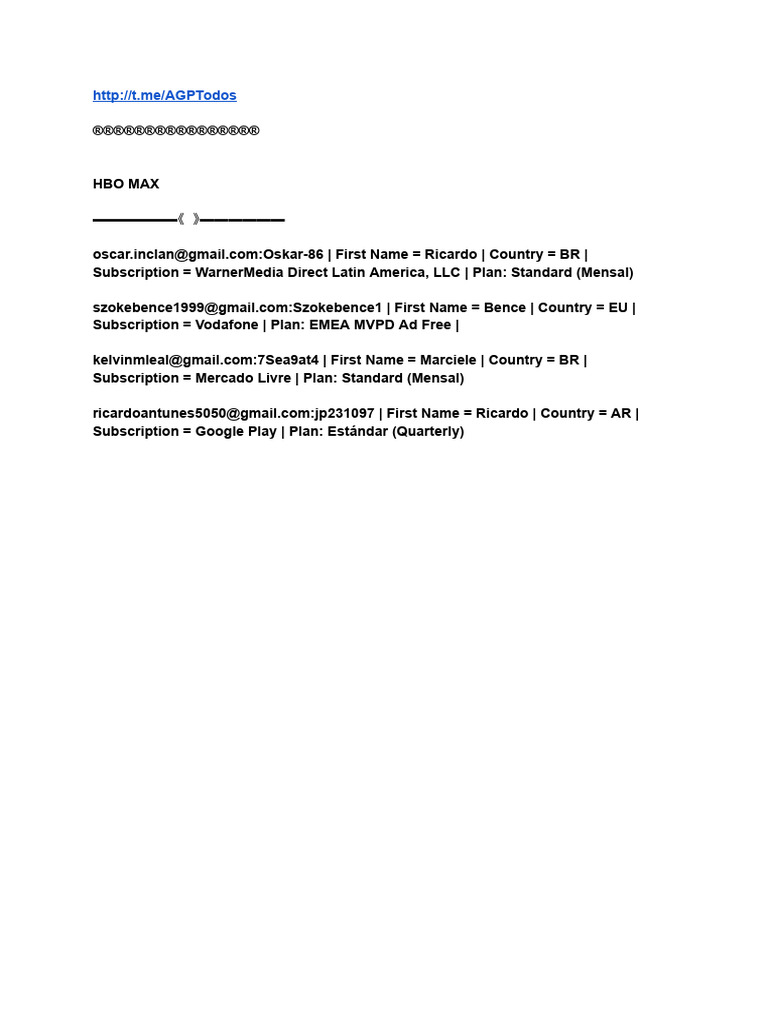 Cuentas Hbomax | PDF